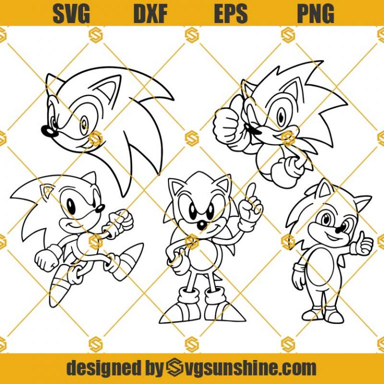 Sonic The Hedgehog SVG PNG DXF EPS Cut Files For Cricut Silhouette