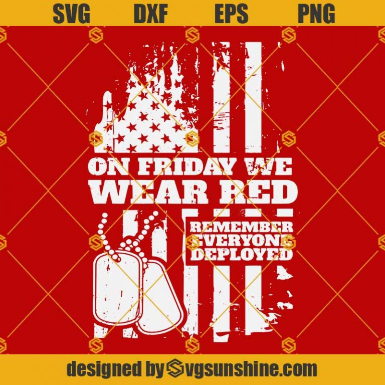 On Fridays We Wear Red SVG, RED Friday SVG Dog Tags SVG Military SVG ...