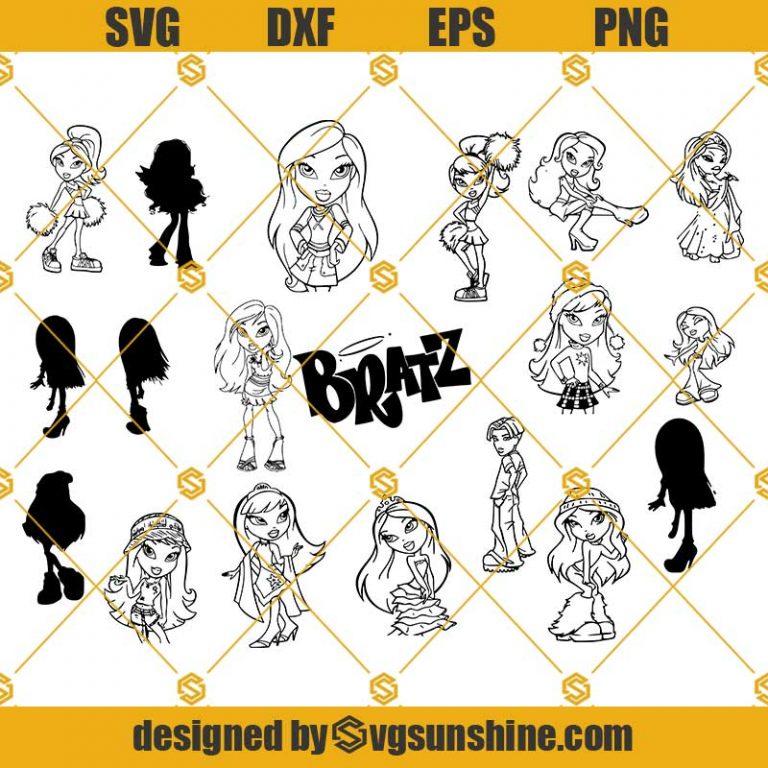 Bratz Bundle SVG PNG DXF EPS, Bratz Clipart, Bratz Silhouette, Bratz Vector