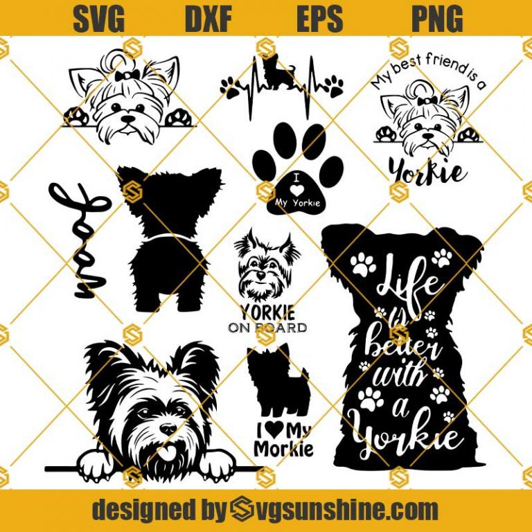 Yorkie and Morkie SVG Bundle, Yorkie and Morkie Dog SVG PNG DXF EPS Cut ...
