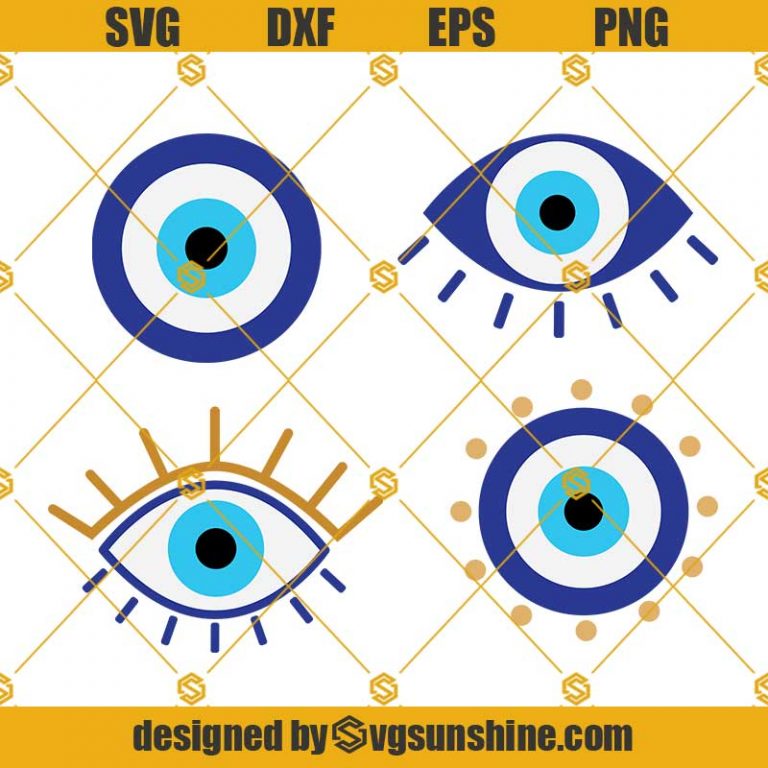 Evil Eye SVG Bundle Cut File For Cricut, Cameo Silhouette, Mystical Eye ...