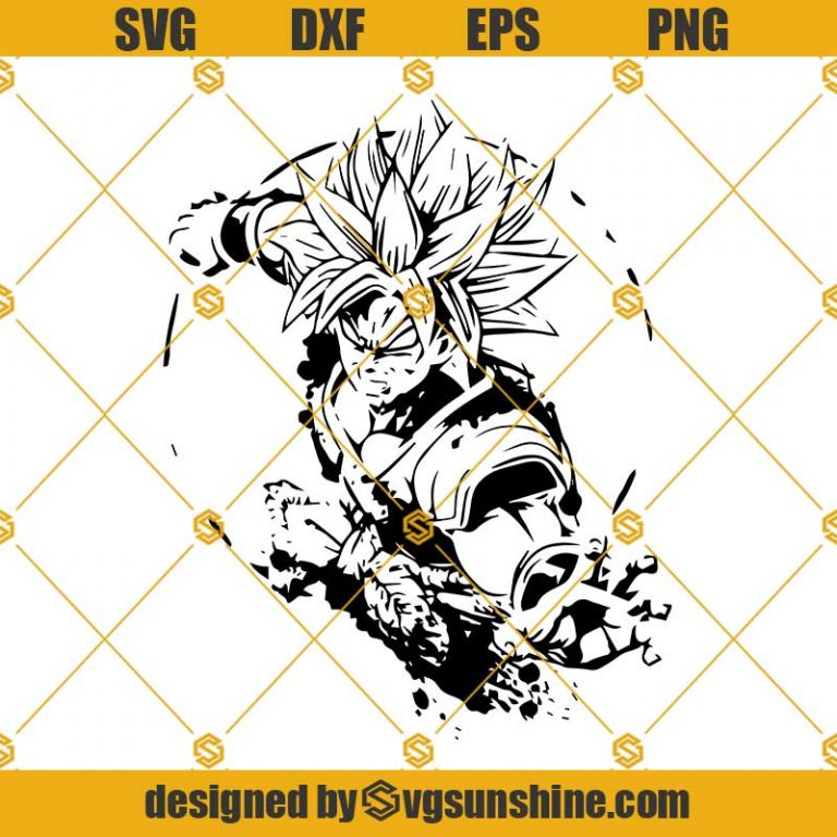 Broly SVG Super Saiyan SVG Dragon Ball Z SVG Broly Vector Cut Files For ...