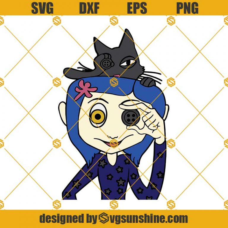Coraline SVG, Coraline And Cat SVG, Horror Movie SVG, Halloween SVG
