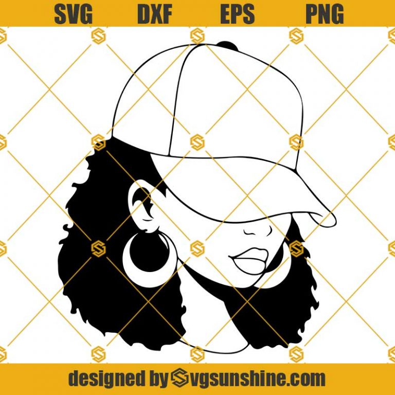 African American Hat Low Woman Svg Silhouette Black Girl Svg Black