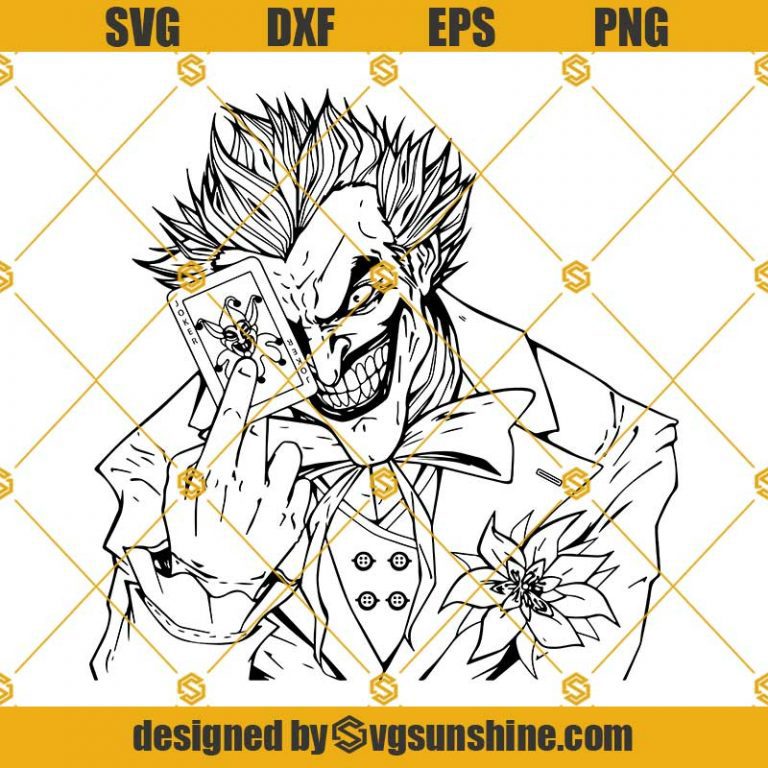 Joker SVG, Joker silhouette, Clown svg, Villain svg, svg file for ...
