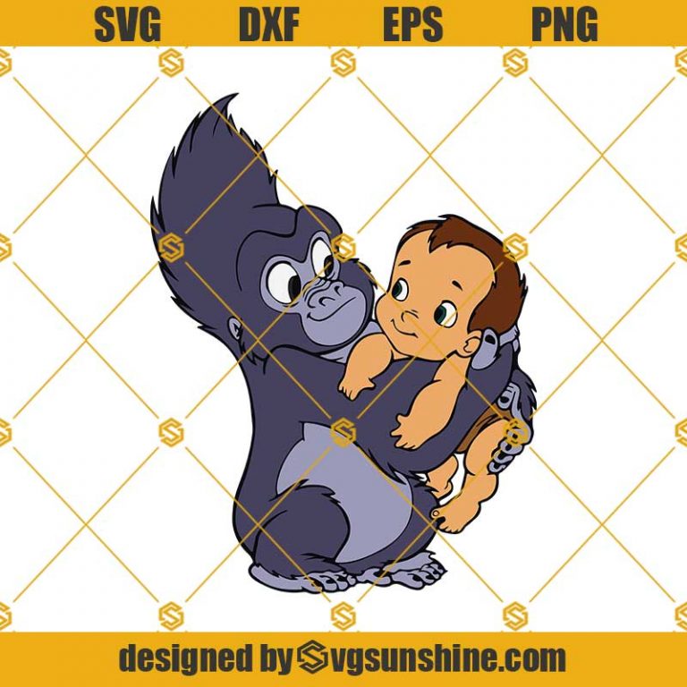 Tarzan SVG, Kala SVG, Tarzan Cartoon SVG, Baby Tarzan SVG, Tarzan cut ...