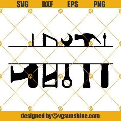 Tool Monogram SVG, Carpenter Svg, Spilt Monogram SVG