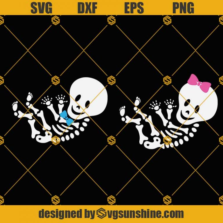 Baby Skeletons SVG Bundle, Baby Skeleton SVG, Pregnancy Skeleton SVG ...