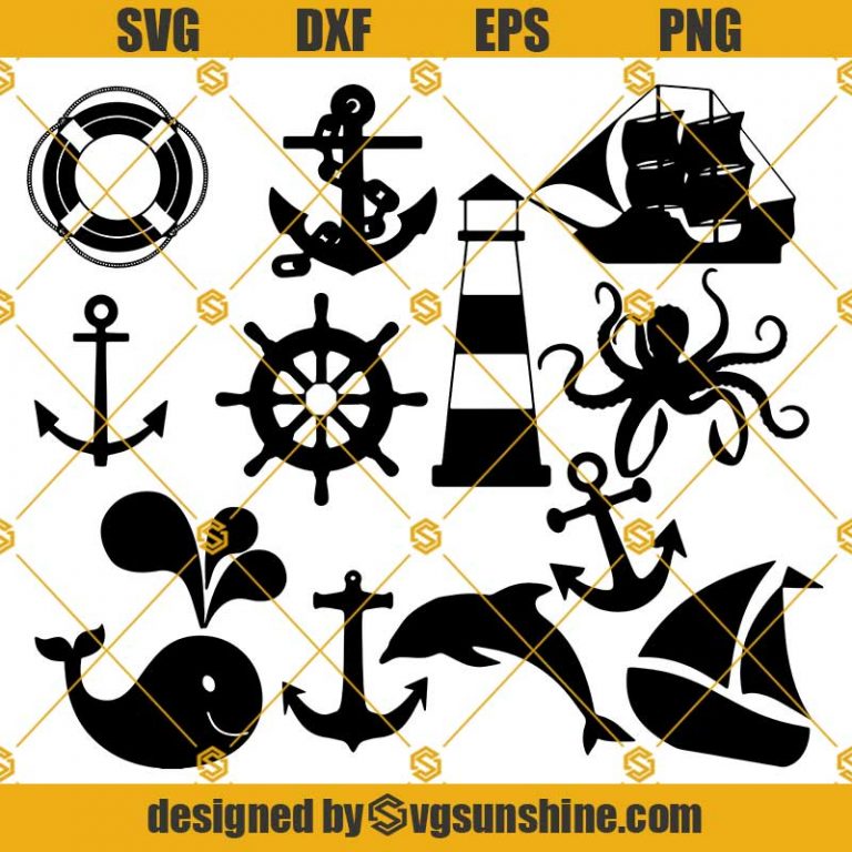 Nautical SVG Bundle, Nautical Silhouette SVG Files ,Lighthouse SVG ...