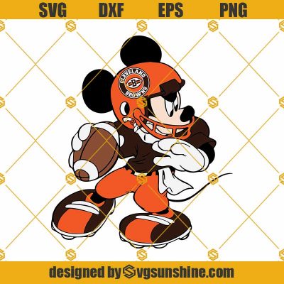 Cleveland Browns Football Mickey SVG, Design For Cricut Silhouette Cut ...