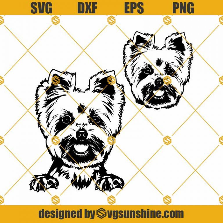 Yorkshire Terrier SVG, Dog SVG Files Cricut, Cute Yorkie Face Clipart ...
