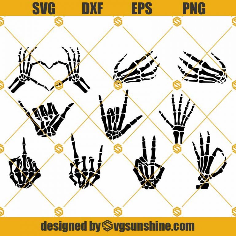 Skeleton Hand SVG Bundle, Skeleton Middle Finger SVG, Skeleton Hand SVG ...
