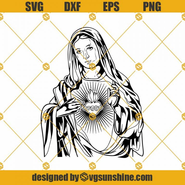 Mother Mary SVG, Mother Mary PNG, Mary Mother Of God Christian SVG ...