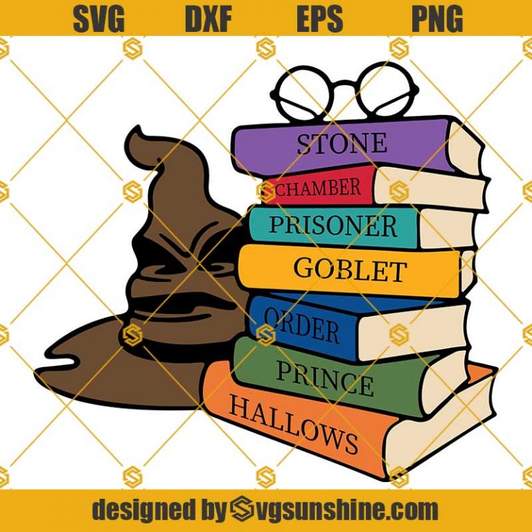 Harry Potter Books SVG, Book Nerd SVG PNG DXF EPS Cut Files For Cricut ...