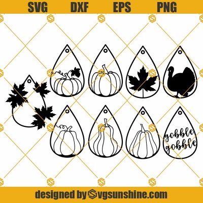 Thanksgiving Turkey Earrings Svg Bundle, Gobble Earrings Svg, Happy ...