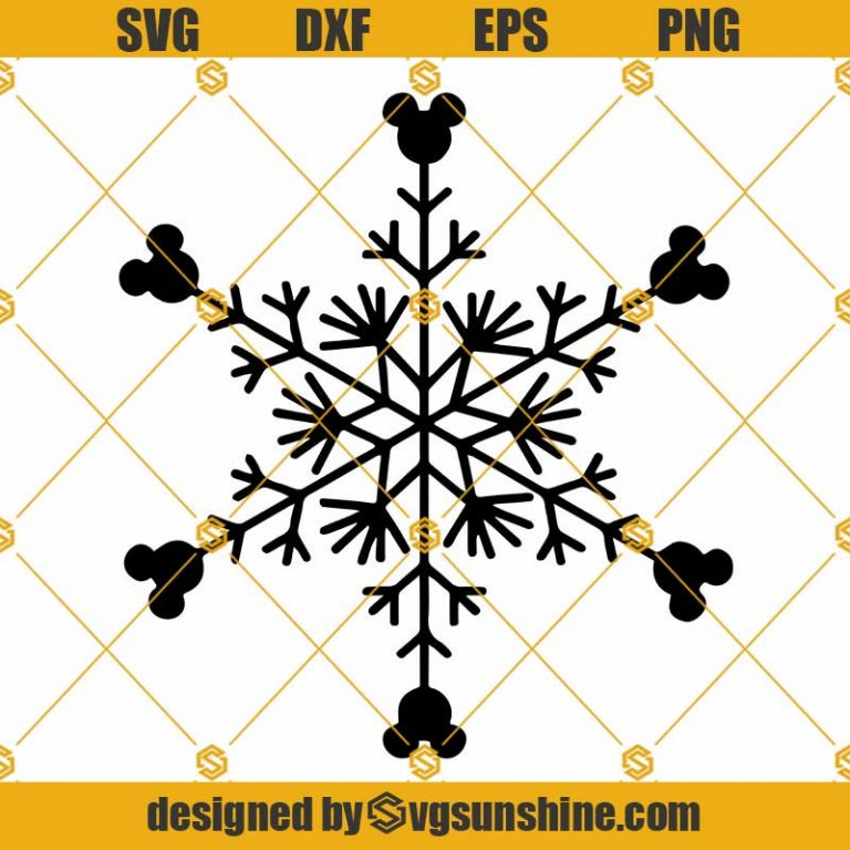 Mickey Mouse Snowflake SVG, Disney Snowflake SVG, Mickey SVG, Snowflake SVG