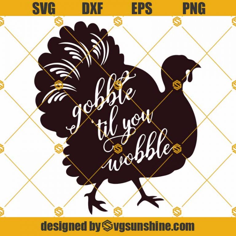 Gobble SVG, Thanksgiving SVG, Turkey Face Svg Files For Cricut, Silhouette