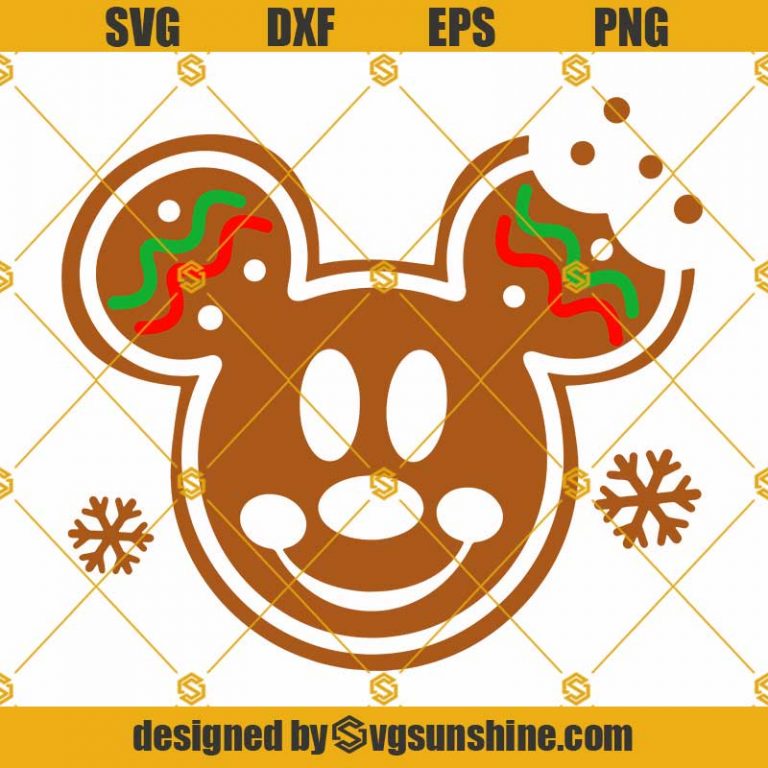 Christmas Mickey Gingerbread SVG, Mickey Head Christmas SVG ...