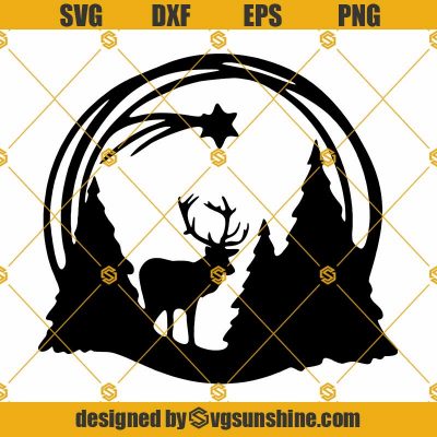Deer Christmas Scene SVG, Deer SVG PNG DXF EPS Cricut Clipart ...