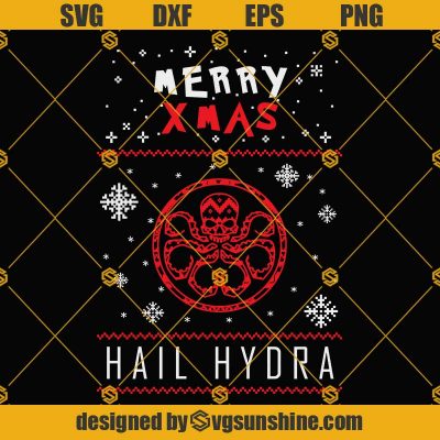 Captain America Christmas T-Shirt SVG, Merry Xmas Hail Hydra Ugly ...