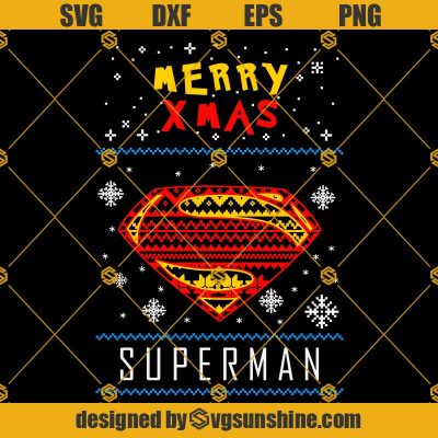 Merry Xmas Superman Christmas SVG, Superman Logo Ugly Christmas ...