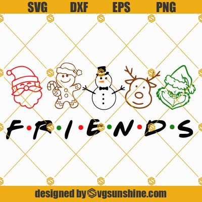 Christmas Friends Svg, Friends Christmas Characters Svg, Friends ...