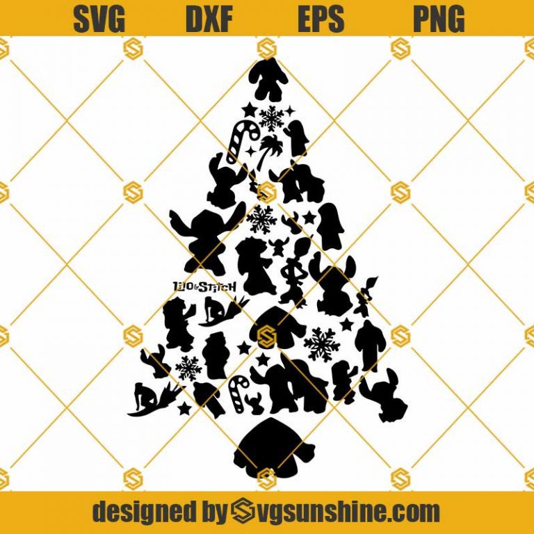 Lilo And Stitch Christmas Tree SVG, Christmas Tree SVG, Lilo Stitch ...