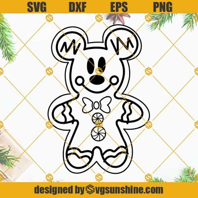 Mickey Mouse Gingerbread Christmas SVG PNG DXF EPS Vector Clipart