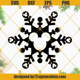 Mickey Mouse Snowflake SVG, Disney Snowflake SVG, Mickey SVG, Snowflake SVG