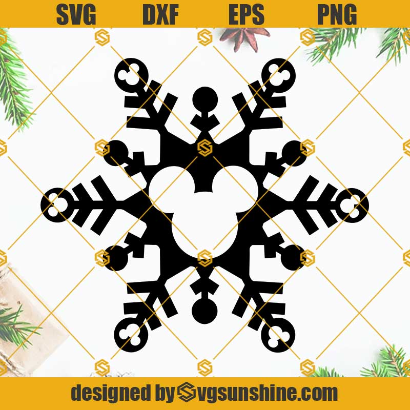 Mickey Mouse Snowflake SVG Disney Snowflake SVG Mickey SVG Snowflake SVG