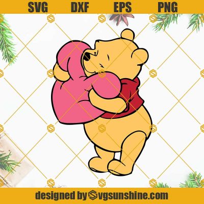 Winnie The Pooh Love Heart SVG, Pooh SVG, Valentines SVG, Bear SVG