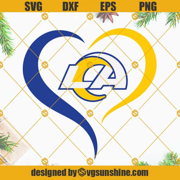 Los Angeles Rams Heart SVG, Rams SVG, LA Rams SVG For Cricut, Los ...