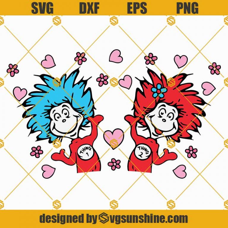 Thing 1 And Thing 2 Svg Bundle, Dr Seuss Svg, Thing One Thing Two SVG ...