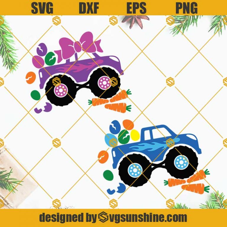 Easter Monster Truck Svg, Crushing Eggs Svg, Egg Crusher Svg, Egg ...