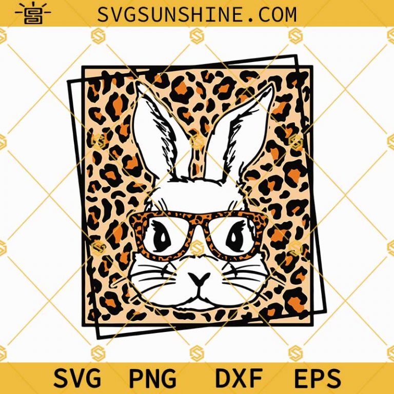 Bunny With Glasses SVG, Bunny SVG, Bunny Face with Glasses SVG, Rabbit ...