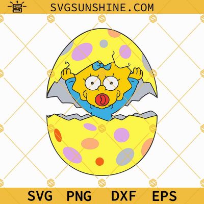The Simpsons Maggie Easter Egg SVG, Maggie Simpson SVG, Easter Egg SVG