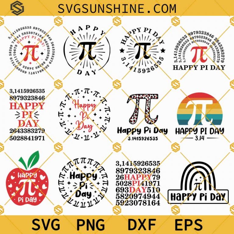 Pi Day SVG Digital, Happy Pi Day Math Teacher SVG PNG DXF EPS Cut Files ...