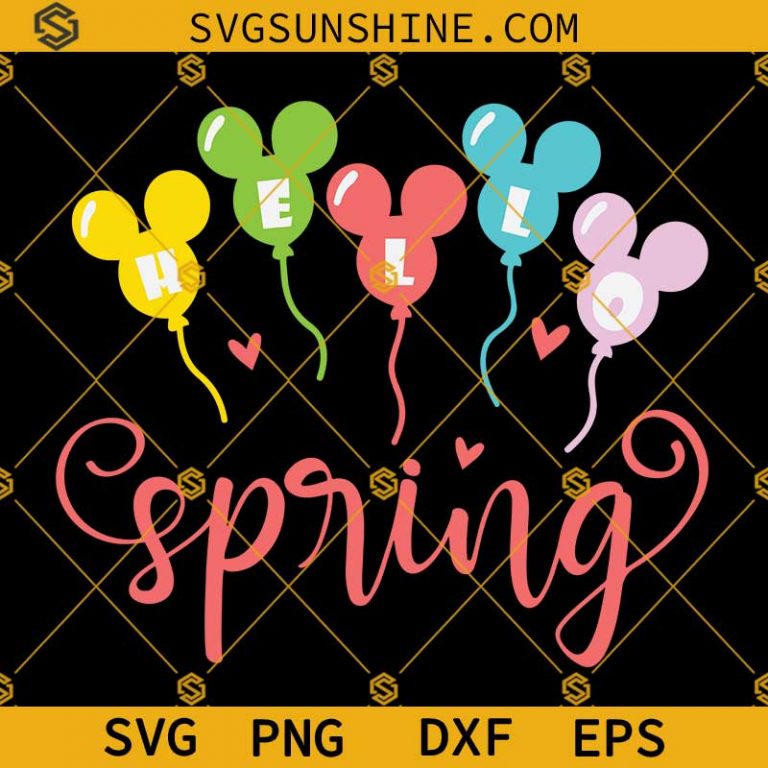 Mouse Head Hello Spring SVG PNG DXF EPS Cricut – Sunshine