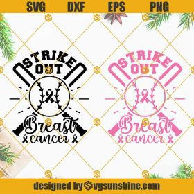 Strike Out Breast Cancer Awareness SVG Bundle, Breast Cancer Awareness ...