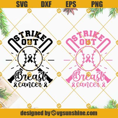 Strike Out Breast Cancer Awareness SVG Bundle, Breast Cancer Awareness ...