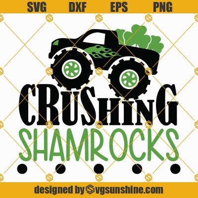 Crushing Shamrocks SVG, St Patrick's SVG, Shamrock Monster Truck SVG ...