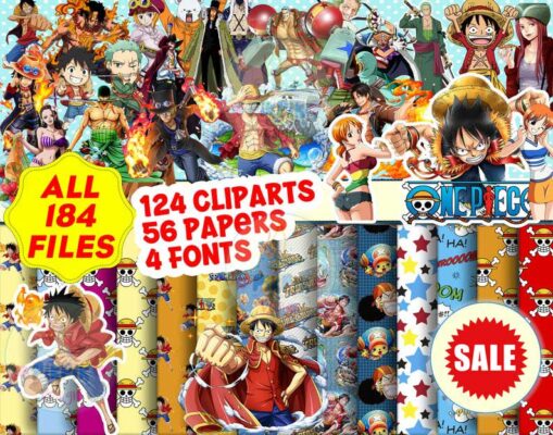 One Piece Clipart, One Piece PNG, One Piece Digital Paper, One Piece ...