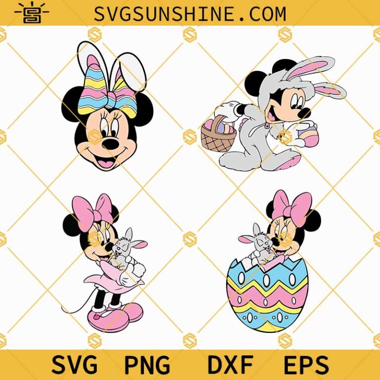 Mickey Minnie Easter SVG Bundle, Minnie Easter Bunny SVG, Minnie Easter ...