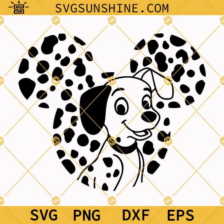 101 Dalmatians SVG, Disney Mouse Ears Dalmatian SVG PNG DXF EPS Cut ...