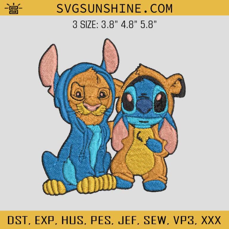 Stitch And Simba Lion King Embroidery Designs, Simba Lion King ...