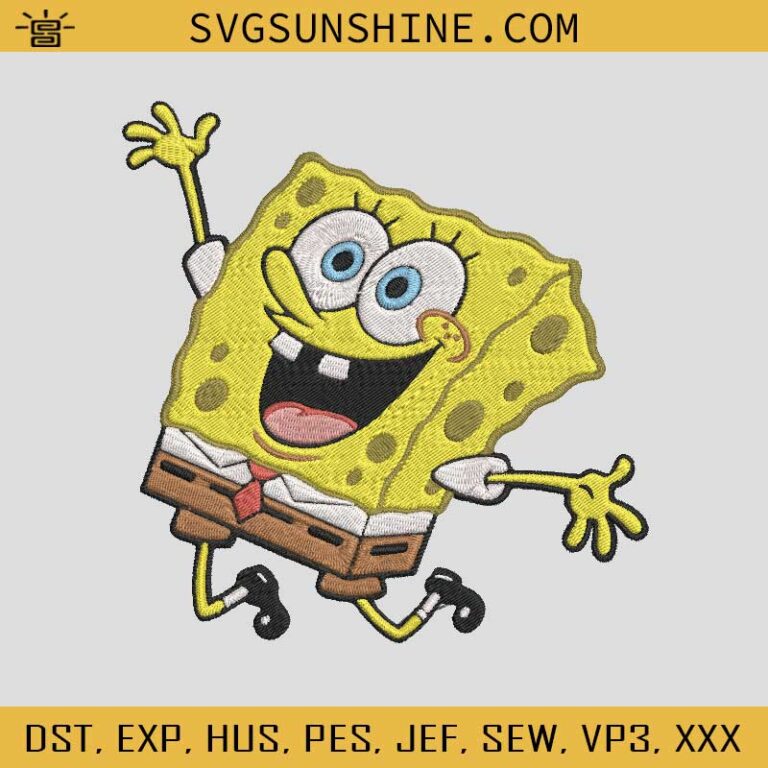 Spongebob Embroidery Design, SpongeBob SquarePants Embroidery Design