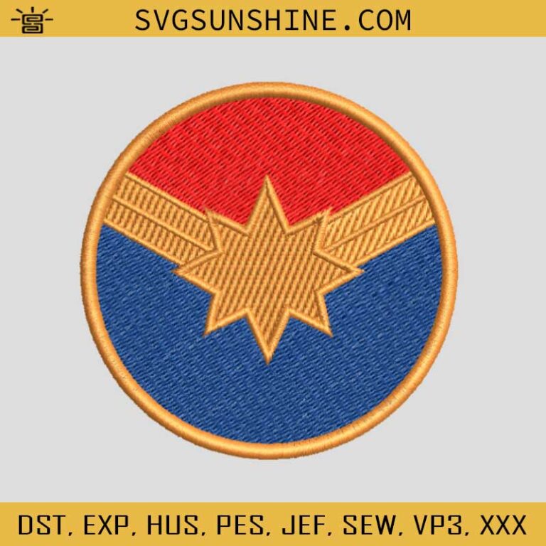 Captain Marvel Design, Captain Marvel Embroidery Files, Avengers ...