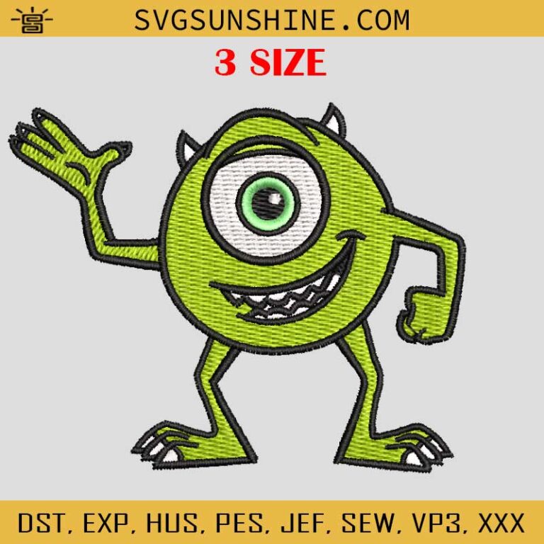 Mike Wazowski Embroidery Design, Monsters Inc Embroidery Files, Mike ...