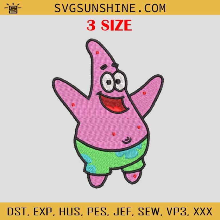 Patrick Star Embroidery Design, SpongeBob SquarePants Embroidery Files ...