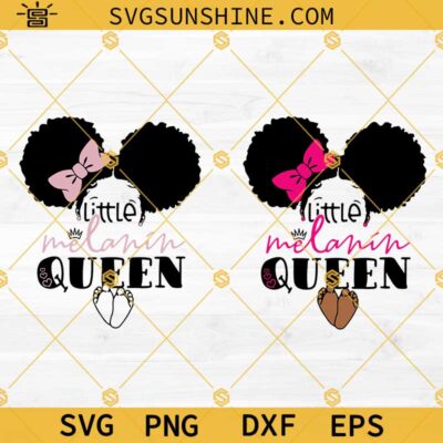 Little Melanin Queen SVG Bundle, I Am Melanin Princess SVG, Cute Black ...